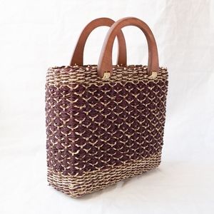 Handmade | Bags | Abaca Woven Handmade Hand Bag With Wooden Handles ...